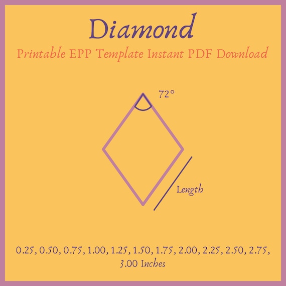Printable 72 Degree Diamond EPP Template Instant PDF Download - Etsy