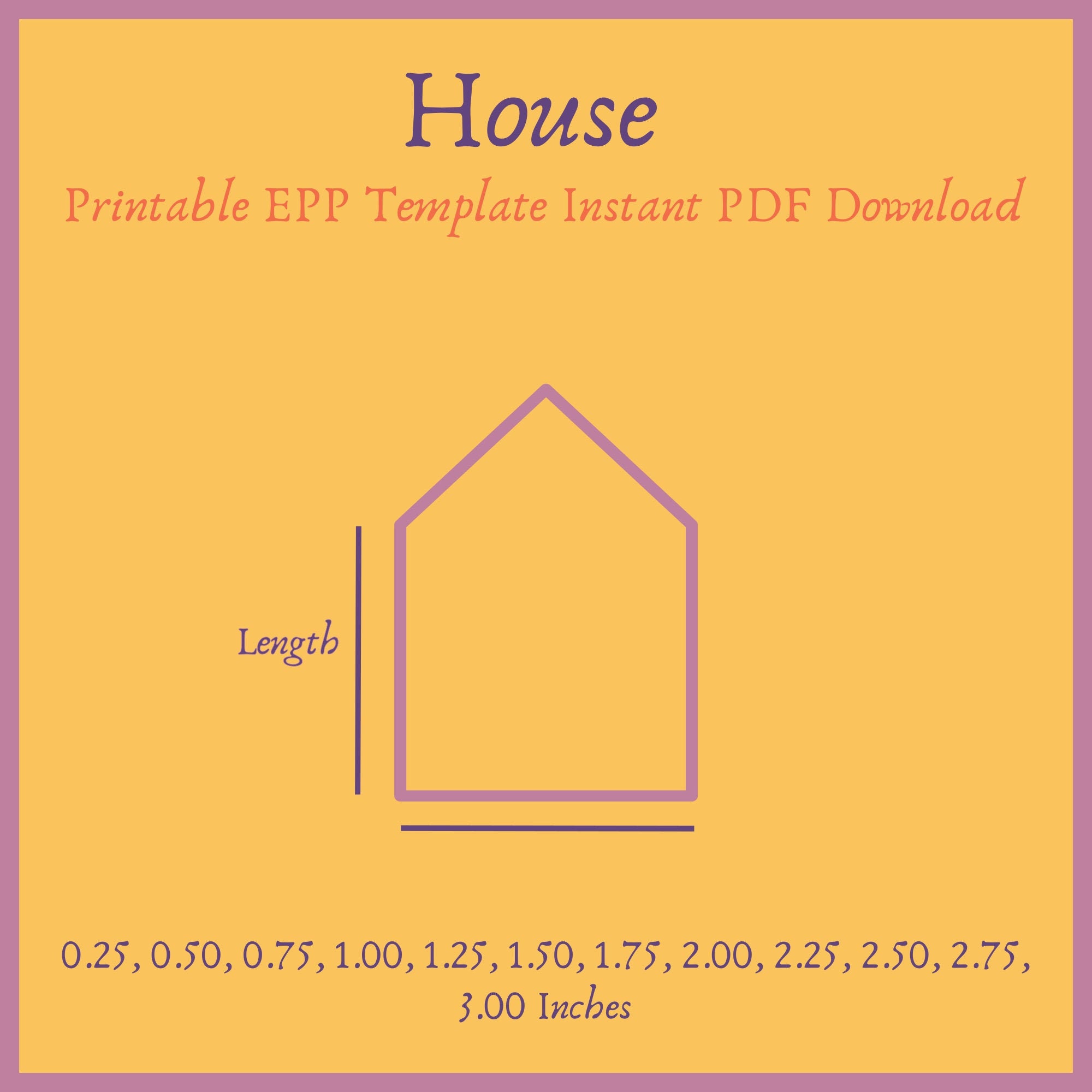 Printable Pentagon House EPP Template PDF Instant Download - Etsy