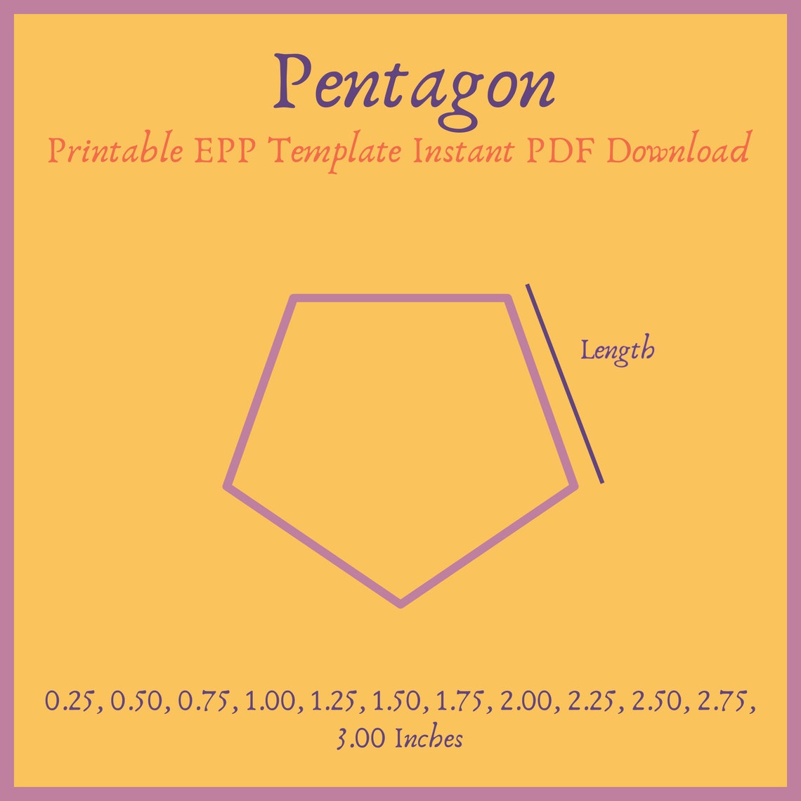 Printable Pentagon EPP Template PDF Instant Download | Etsy