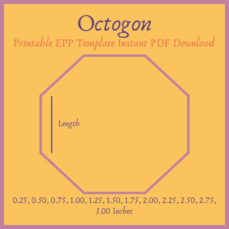 Printable Octagon EPP Template Instant PDF Download - Etsy