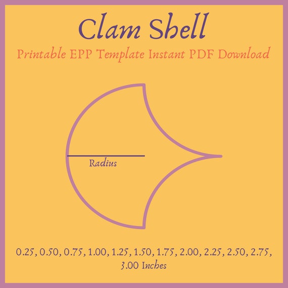 Printable Clam Shell EPP Template Instant PDF Download | Etsy Canada