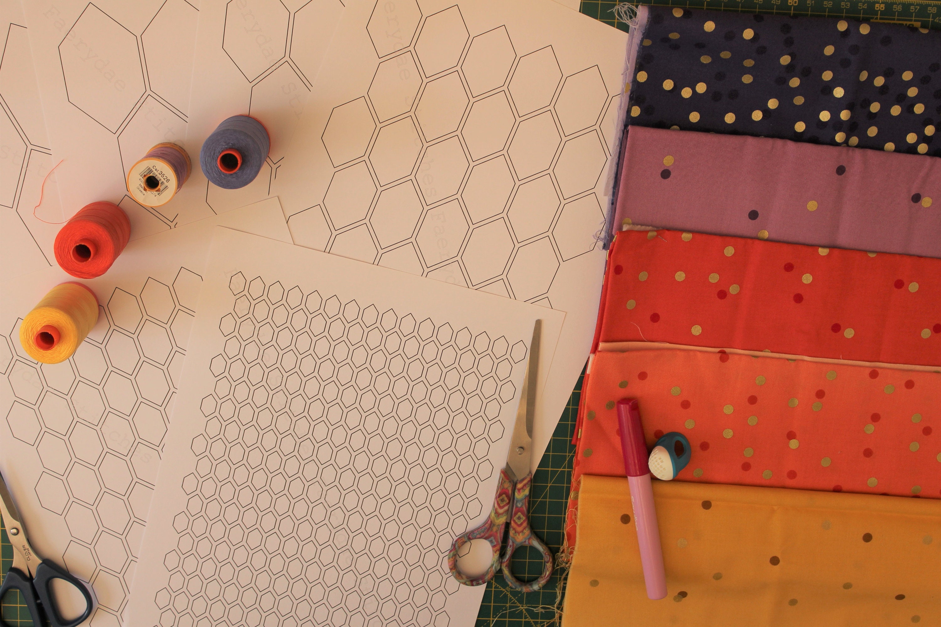 Printable 90 Degree Hexagon Honeycomb EPP Template Instant PDF Download ...