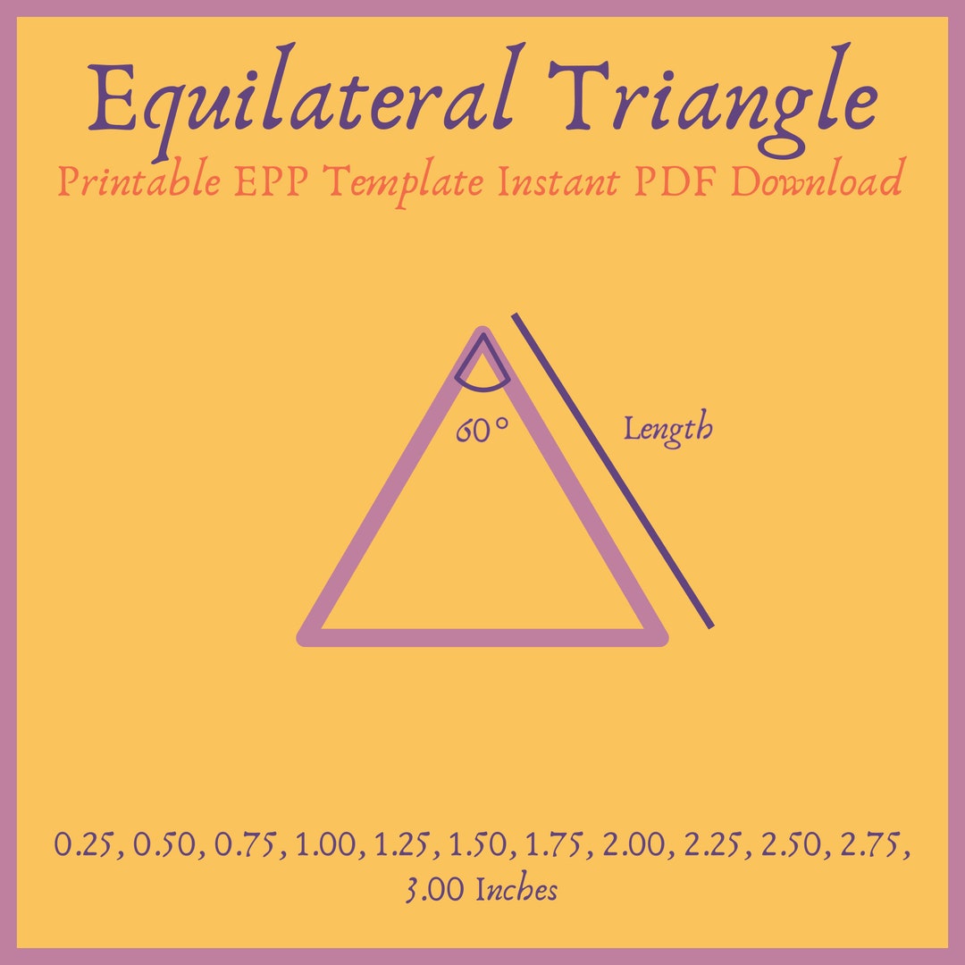 Printable Equilateral Triangle EPP Template Instant PDF Download - Etsy