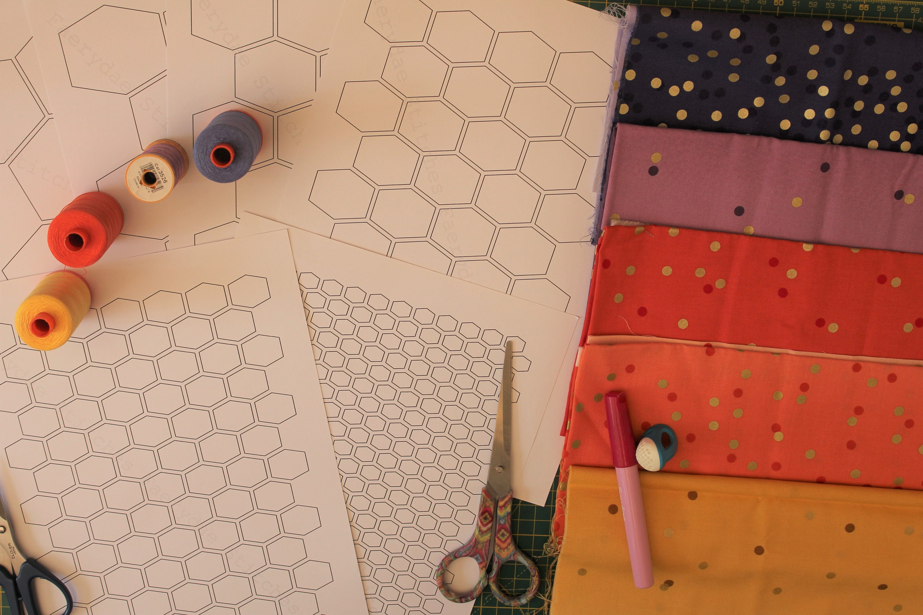 Printable 140 degree Hexagon Coffin EPP Template Instant PDF | Etsy