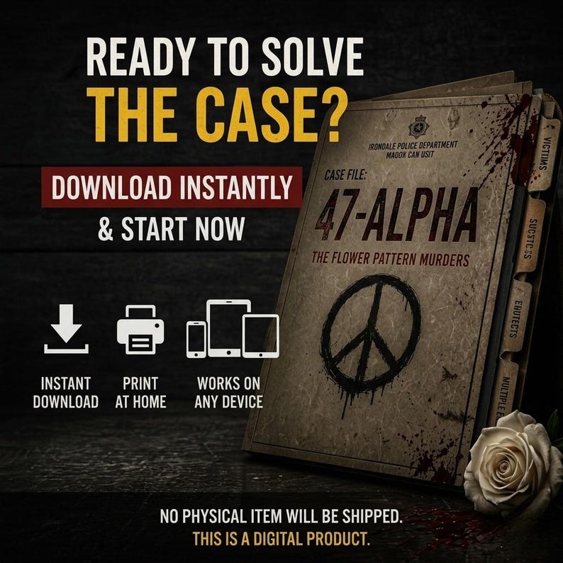 Unsolved Case File Game | Printable Murder Mystery | Solve the ...