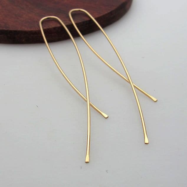 Elegant Gold Earrings Modern Earrings Thread Earrings Unique Earrings ...