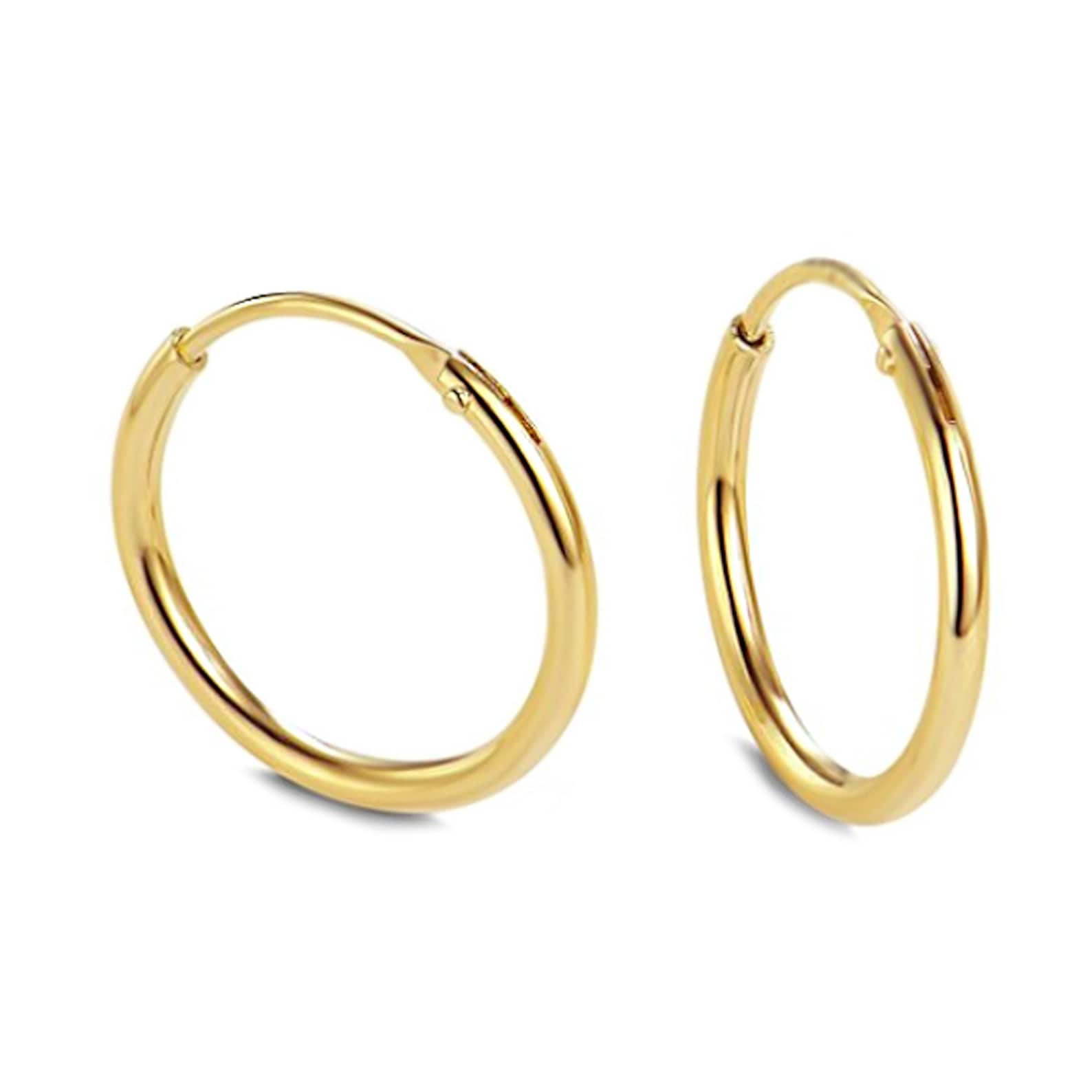 Mens Gold Hoop Earrings Mens Hoops Mens Earrings 2 Gold Hoops for Men ...
