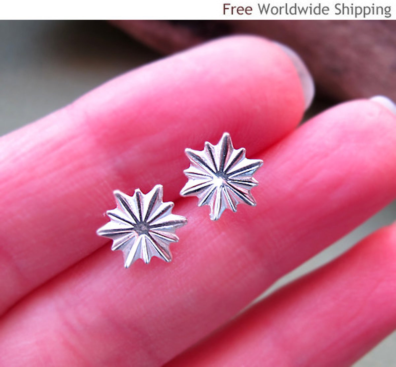 Snowflake Stud Earrings for Women 925 Sterling Silver Studs - Etsy