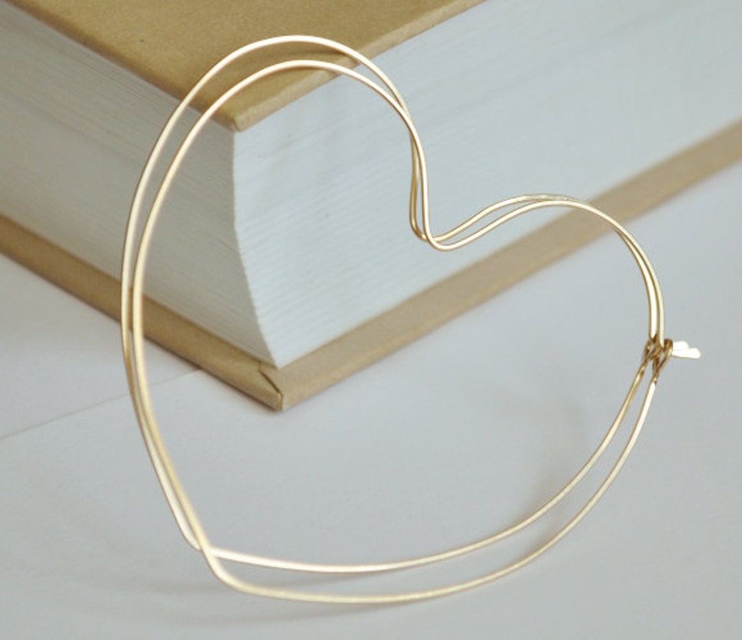 Gold Heart Hoop Earrings Lightweight Hearts Hoops 14K Gold Filled Hoops ...