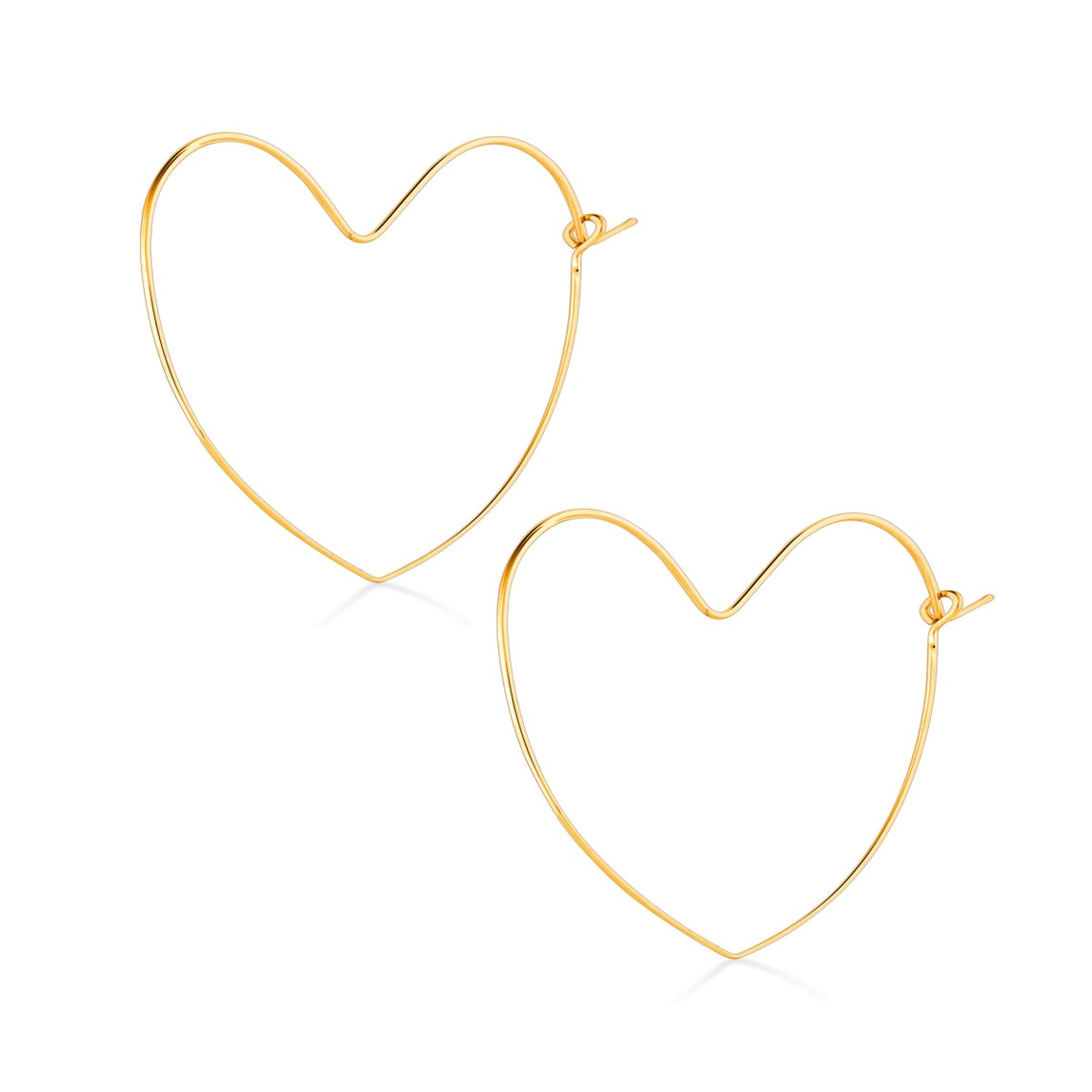 Gold Heart Hoop Earrings Lightweight Heart Hoops Gold Filled Hoops ...