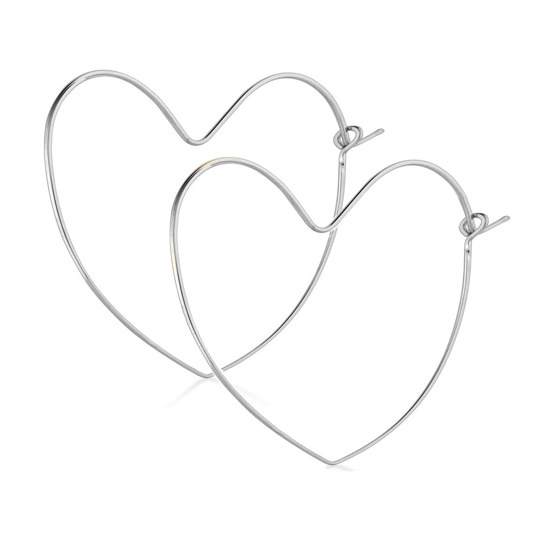 Elegant Heart Shaped Hoops Large Heart Earrings Endless Style Modern ...