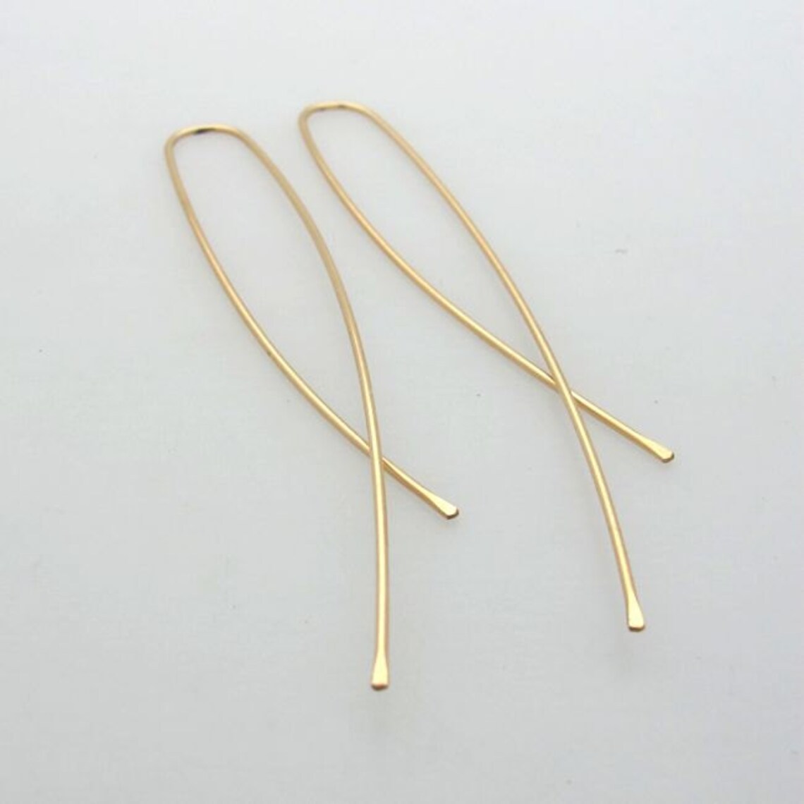 Elegant Gold Earrings Modern Earrings Thread Earring Unique - Etsy