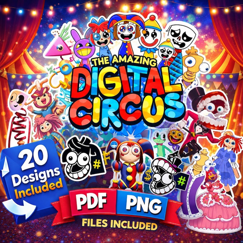 Digital Circus Masks - Etsy
