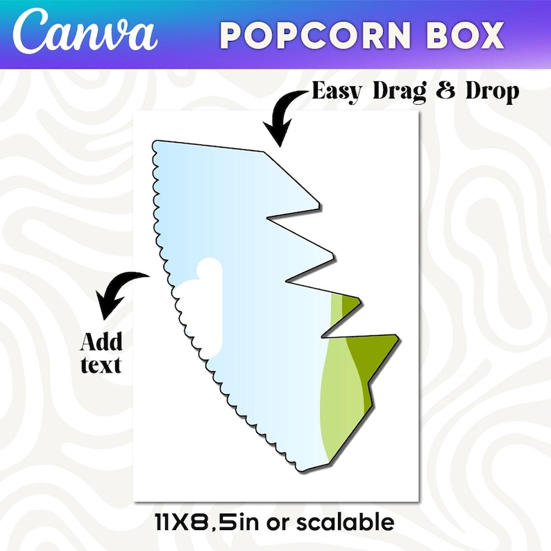 Popcorn Box Canva Template – Editable Party Snack Packaging Design - Etsy