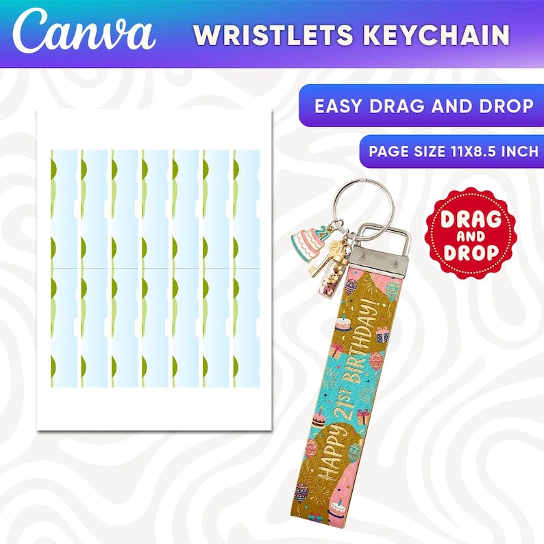 Wrist Fob Canva Template – Editable Wristlet Keychain Design - Etsy UK