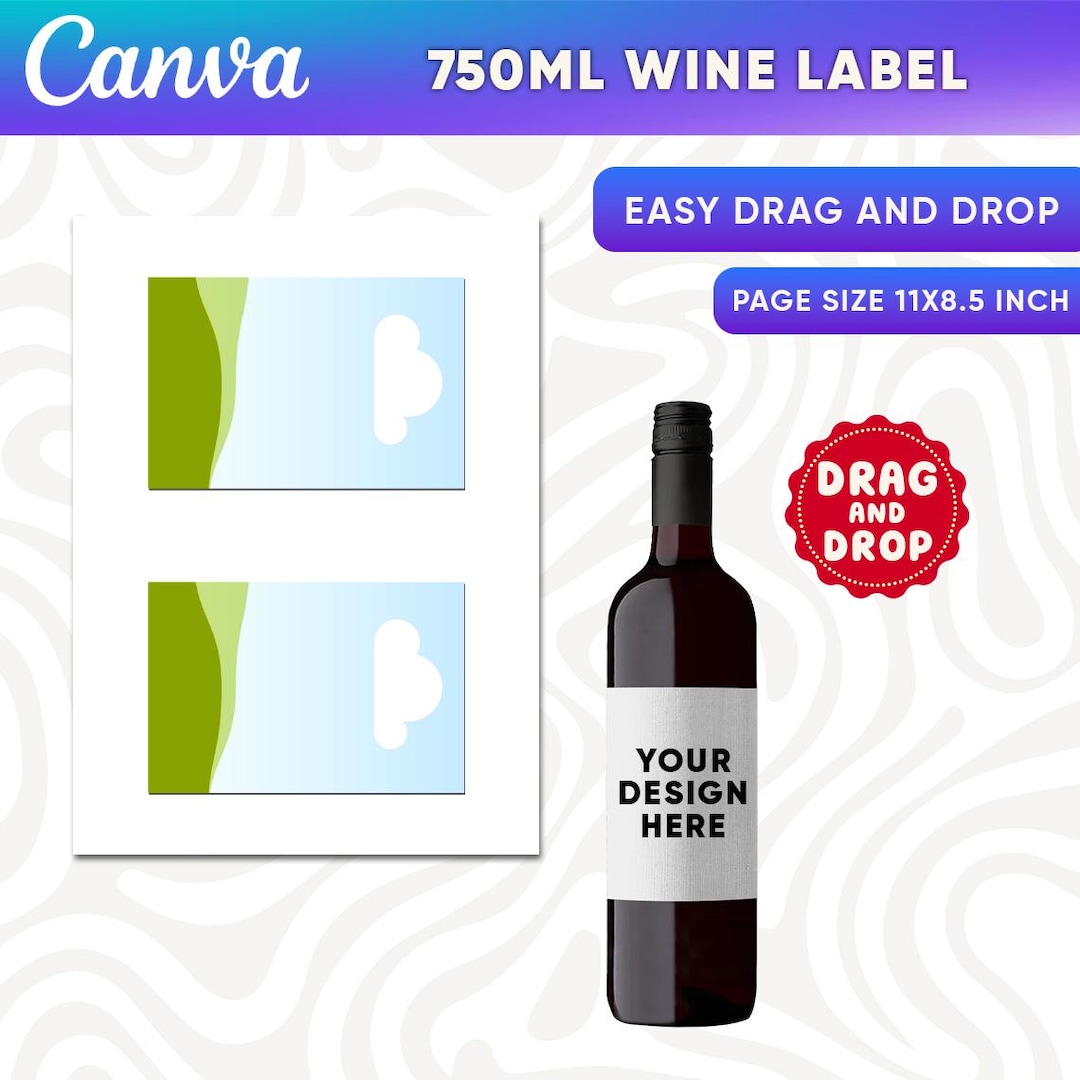 Editable 750ml Wine Label Canva Template – Custom Party Favors (digital ...