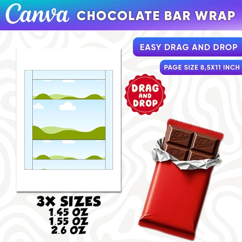 Chocolate Bar Wrap Canva Template – Editable Candy Wrapper Design - Etsy