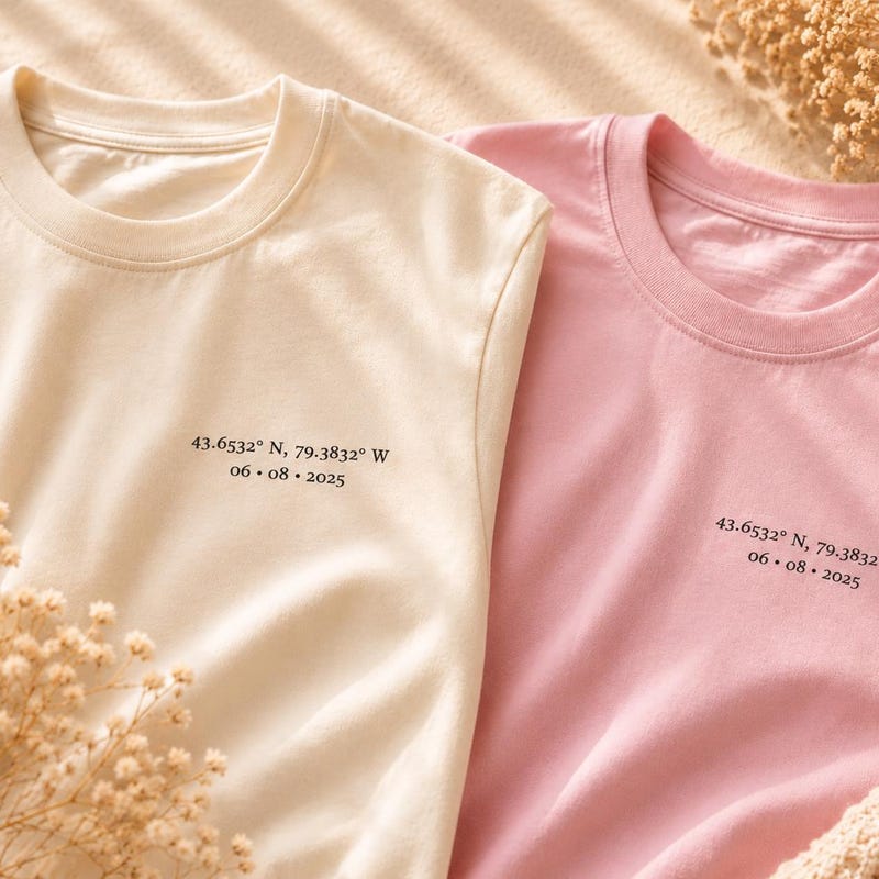 Custom location coordinates tshirt - Etsy.de