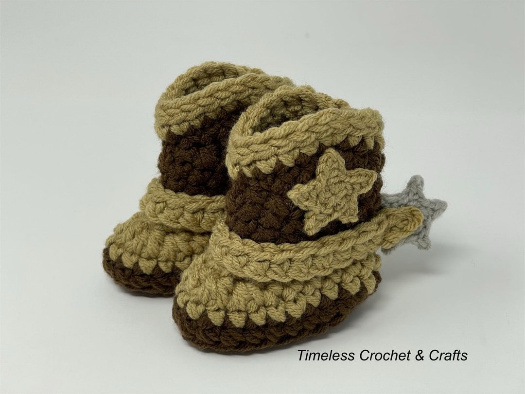 Newborn Cowboy Boots W/spurs Baby Cowboy Boots Crochet - Etsy