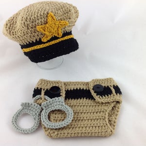 Baby Sheriff Outfit - Crochet Sheriff Costume - Baby Police Uniform ...