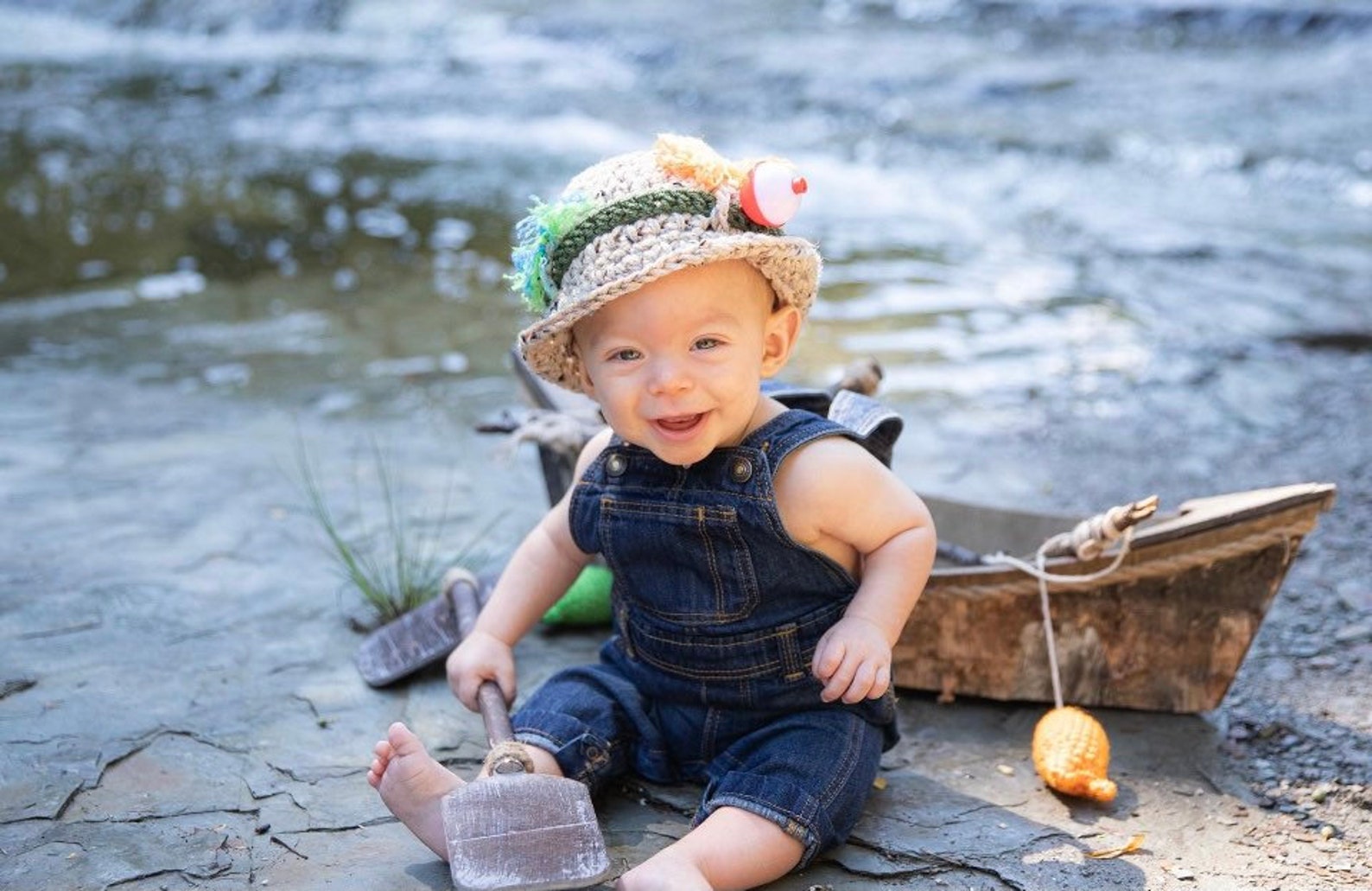 Baby Fishing Fisherman Hat W/fish - Newborn Fishing Hat - Fisherman Hat ...