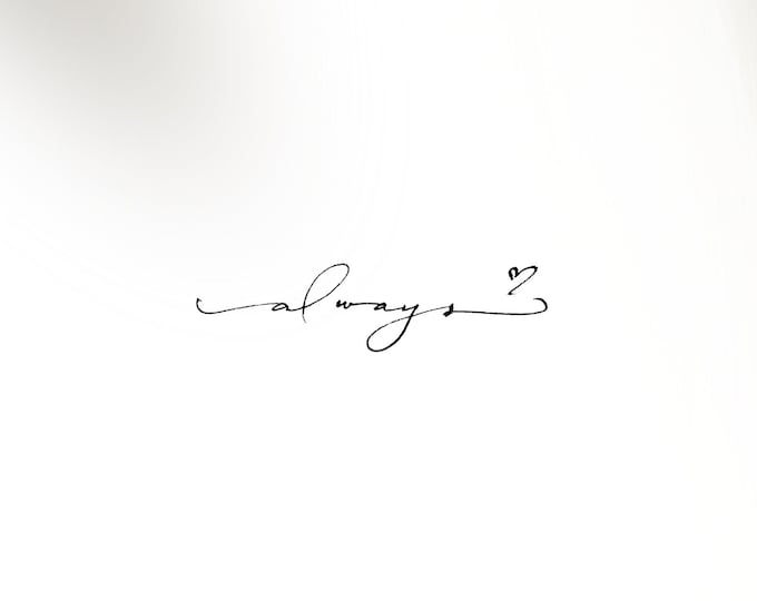 Beautiful Curly Cursive Handwriting Tattoo - Custom Heart Handwriting ...