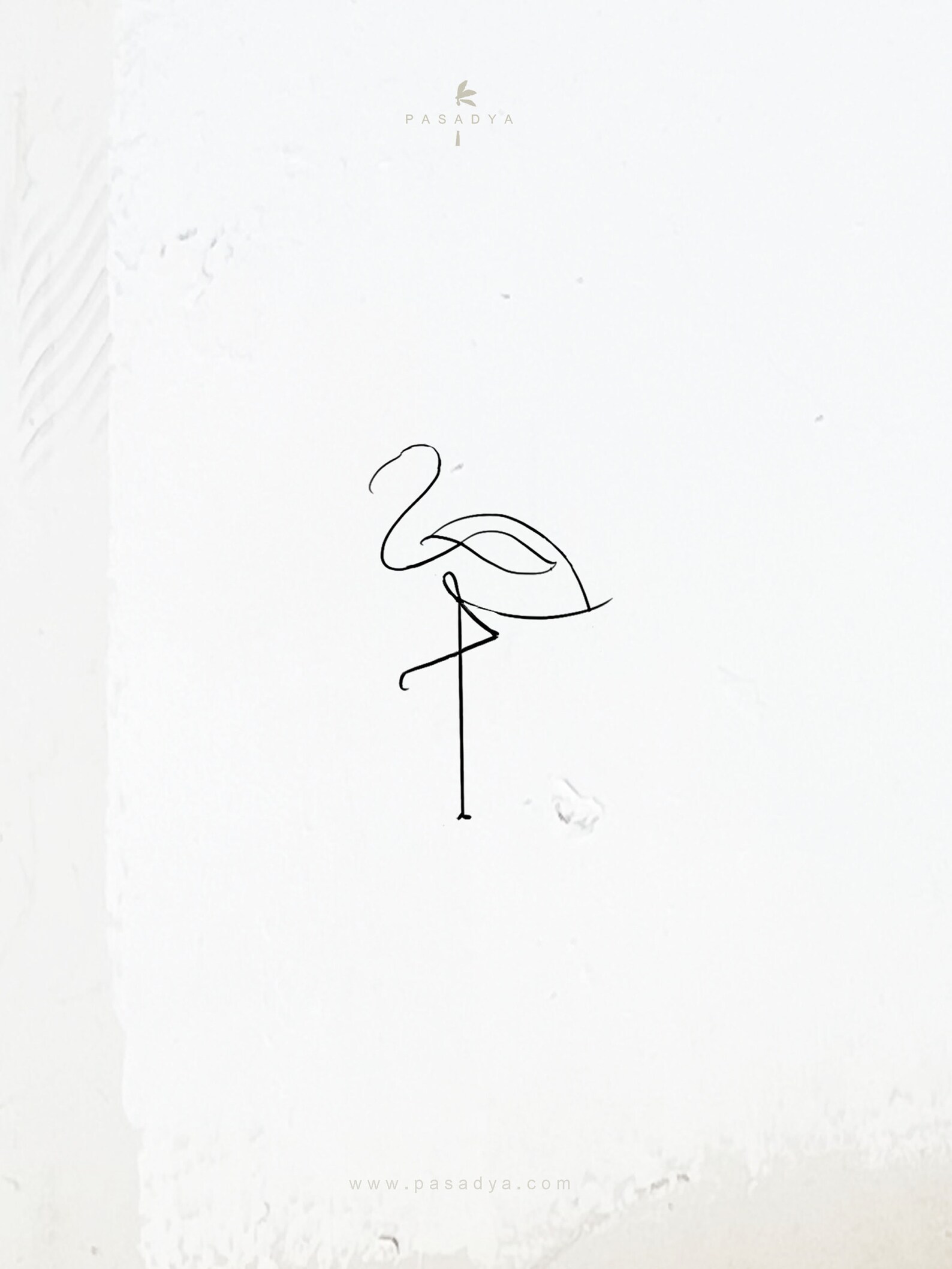 Flamingo Line Drawing Custom Flamingo Tattoo by Pasadya - Etsy