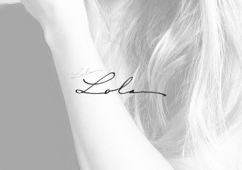 Lola Girl Name Tattoo - Elegant Script Tattoo Design by Pasadya - Etsy