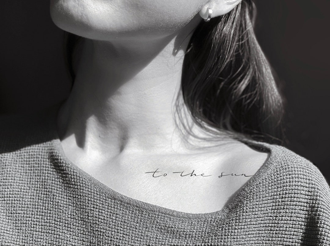 Thin Script Tattoo Design - Custom Tattoo - Sun Tattoo by Pasadya - Etsy