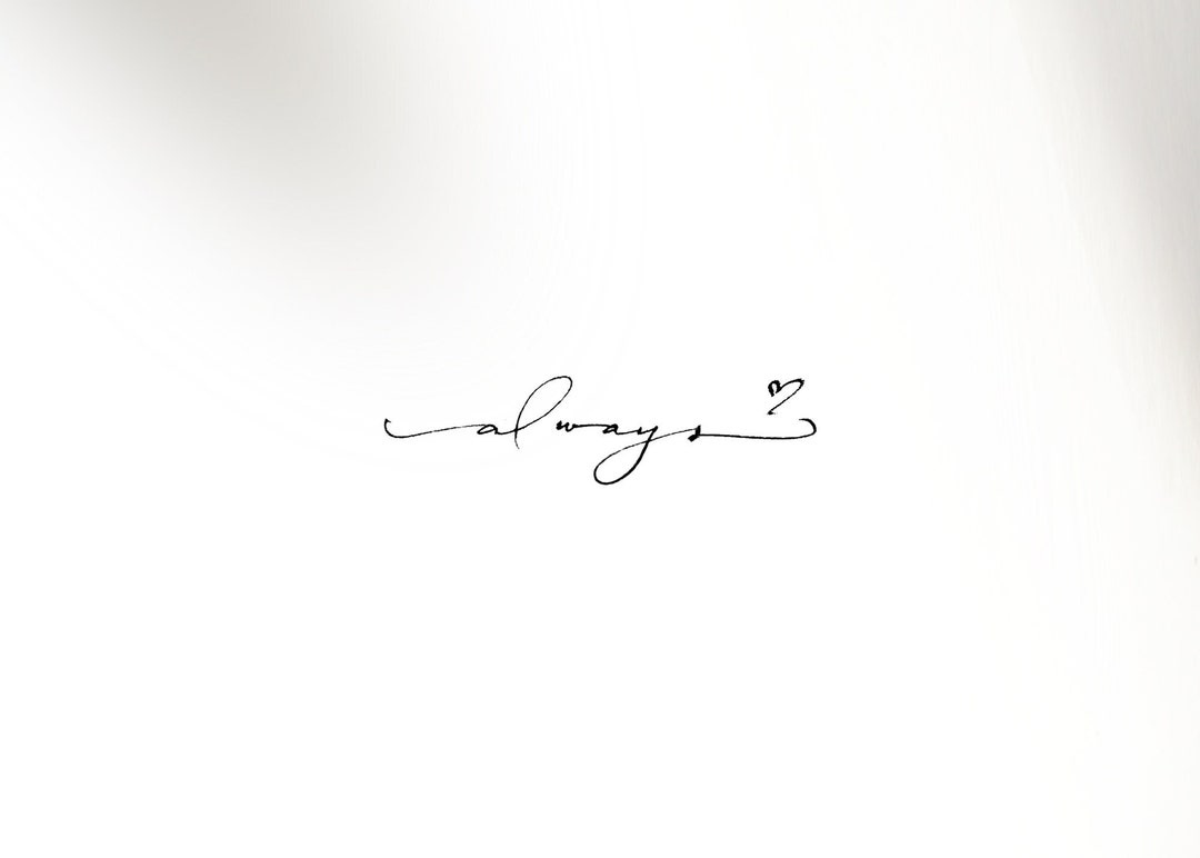 Beautiful Curly Cursive Handwriting Tattoo - Custom Heart Handwriting ...