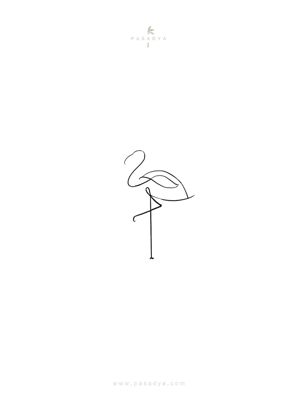Flamingo Line Drawing - Custom Flamingo Tattoo by Pasadya - Etsy
