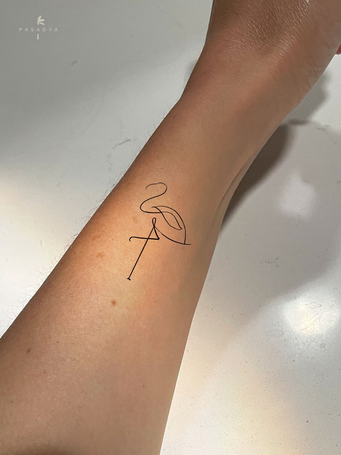 Flamingo Line Drawing Custom Flamingo Tattoo by Pasadya - Etsy