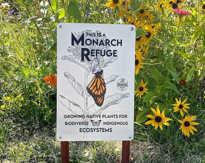 Monarch Butterfly Habitat Refuge Yard Sign, Made in USA Protect ...