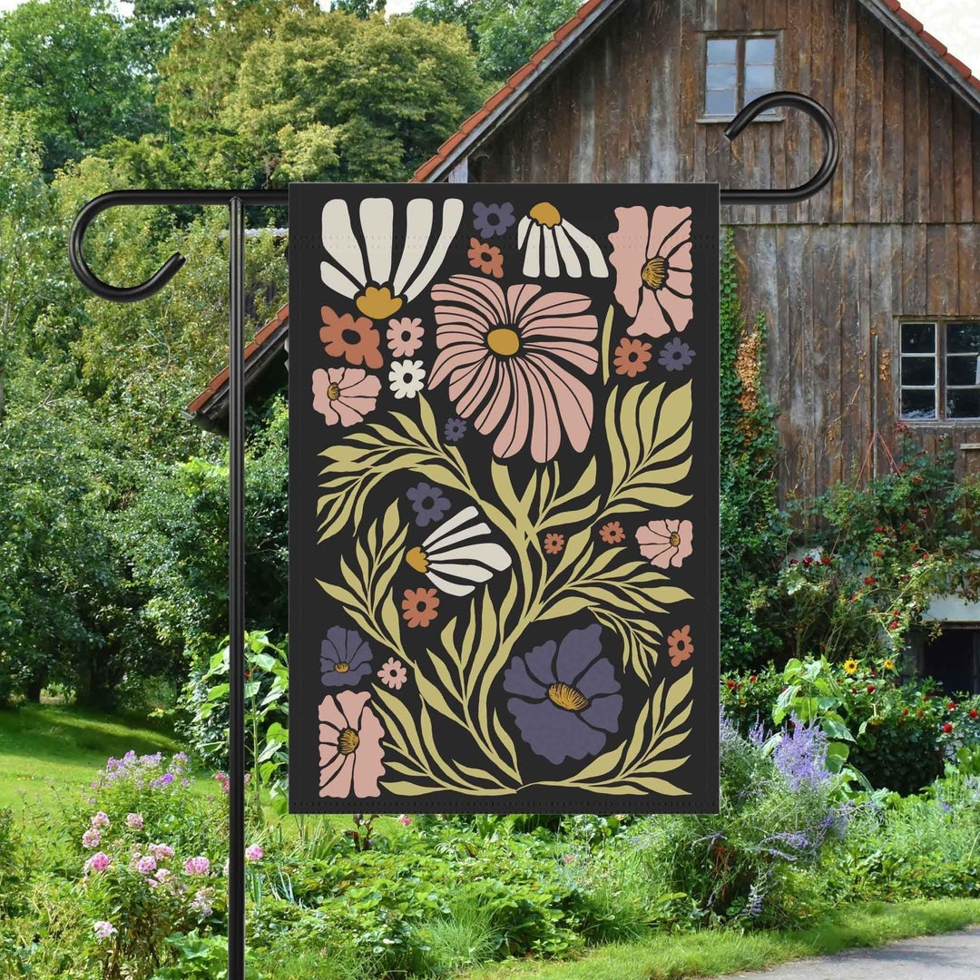 Botanical Matisse Garden House Banner, Flower Market Boho Gardener ...