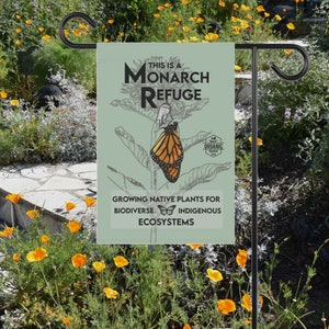 Monarch Refuge Garden & House Banner, Save the Monarchs Native Plant ...