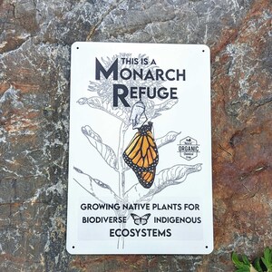 Monarch Butterfly Habitat Refuge Yard Sign, Made in USA Protect ...