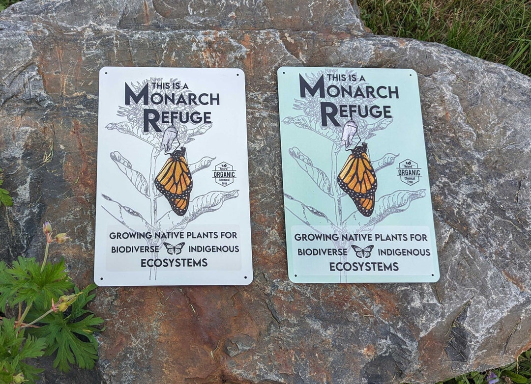 Monarch Butterfly Habitat Refuge Yard Sign, Made in USA Protect ...