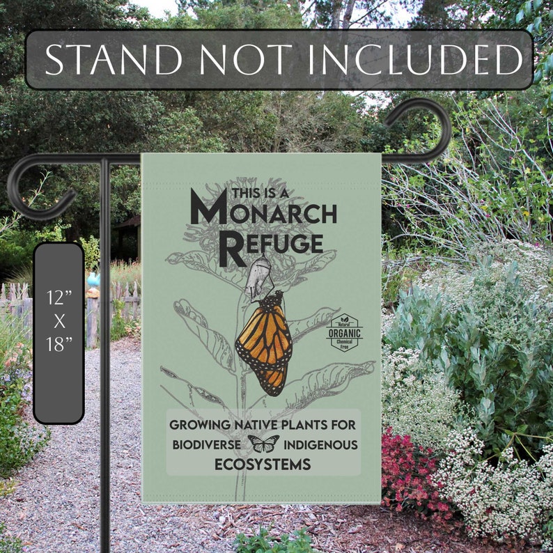 Monarch Refuge Garden & House Banner, Save the Monarchs Native Plant ...