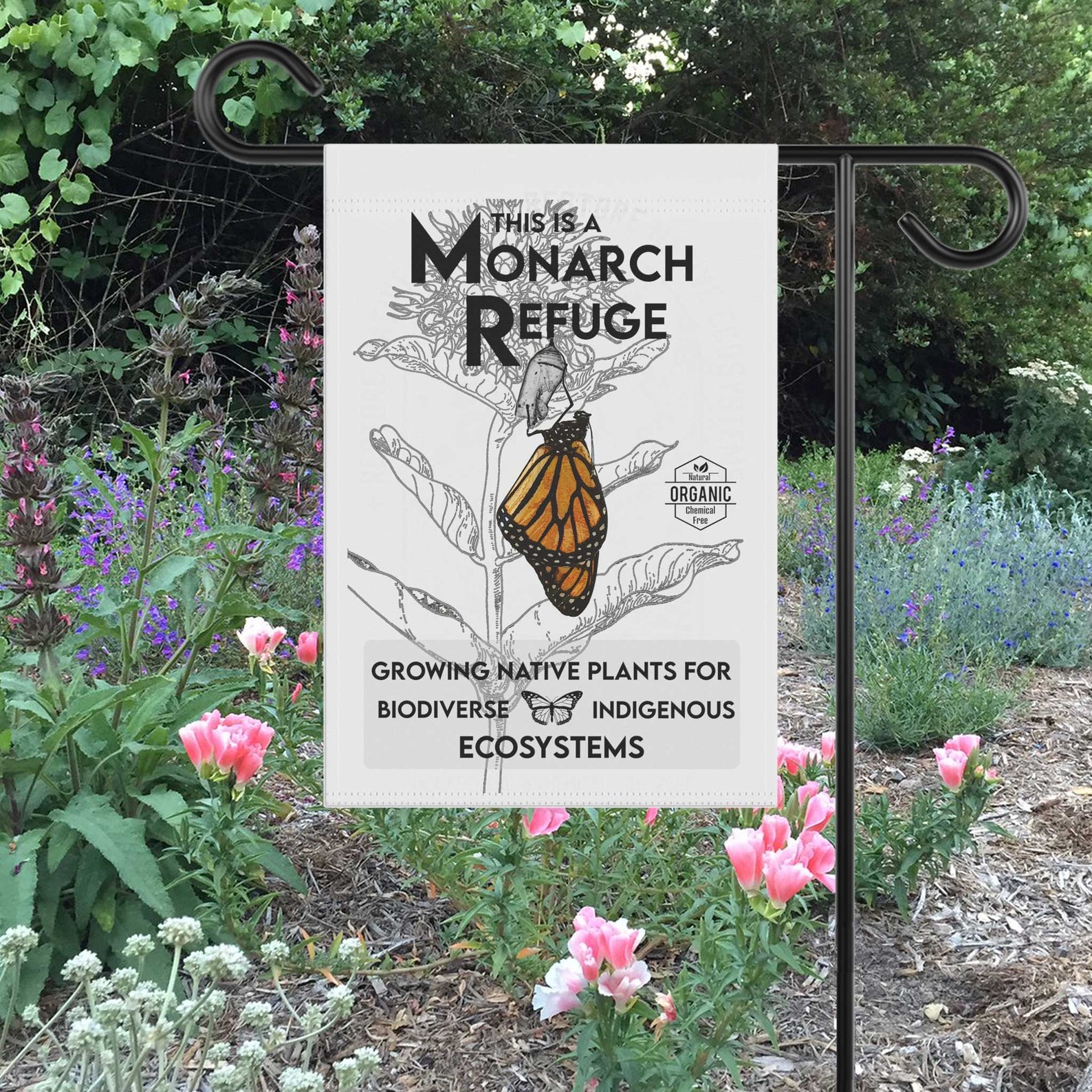 Monarch Refuge Garden & House Banner, Save the Monarchs Native Plant ...
