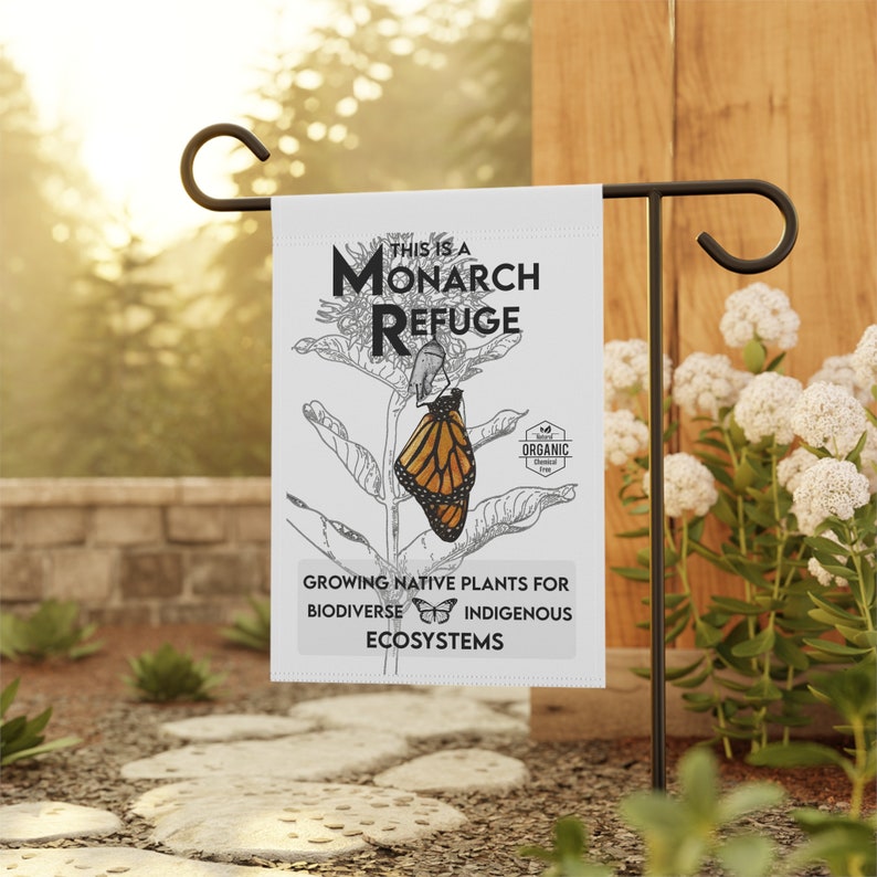 Monarch Refuge Garden & House Banner, Save the Monarchs Native Plant ...