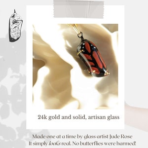 Handmade Monarch Chrysalis Necklace With 24k Gold - Unique Butterfly ...