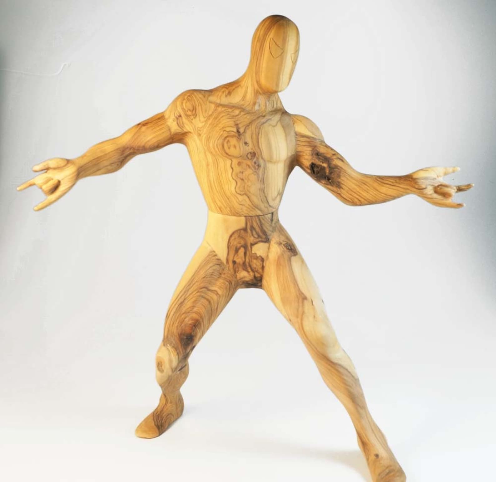 Spiderman /gift Olive Wood ,carving/ Hancrafted ,marvel Heroes ,marvel ...