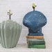 Vintage Blue Shell Lamp // Beach House Pottery Lamp, Ceramic Table Lamp ...