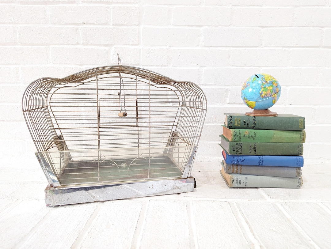 Vintage Clamshell Bird Cage // Art Deco Crown Bird Cage, Rustic ...