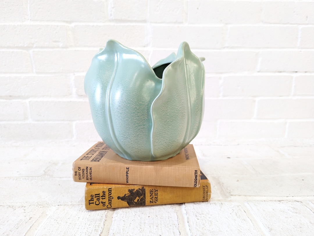 Antique Stangl Pottery Vase // Vintage Tulip Vase, Cabbage Lettuce ...