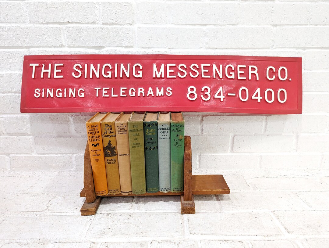 Vintage Singing Telegram Sign // ONE Magnetic Sign With Phone Number ...