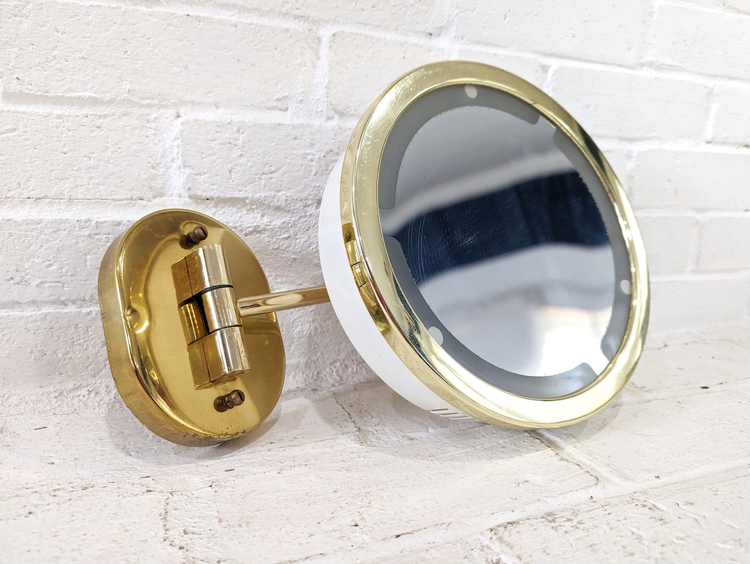 Vintage Magnifying Mirror // Baci by Remcraft Swiveling Lighted ...