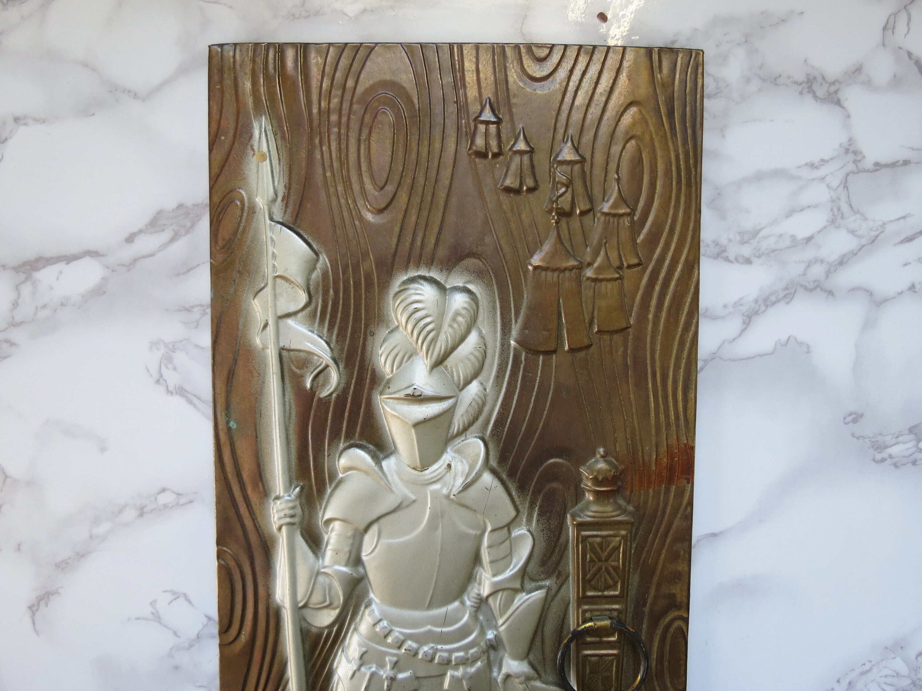 Vintage Brass Knight Wall Hanging in Brass and Silver // Vintage ...