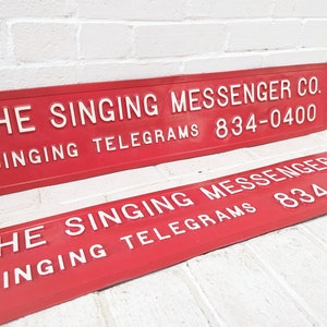 Vintage Singing Telegram Sign // ONE Magnetic Sign With Phone Number ...