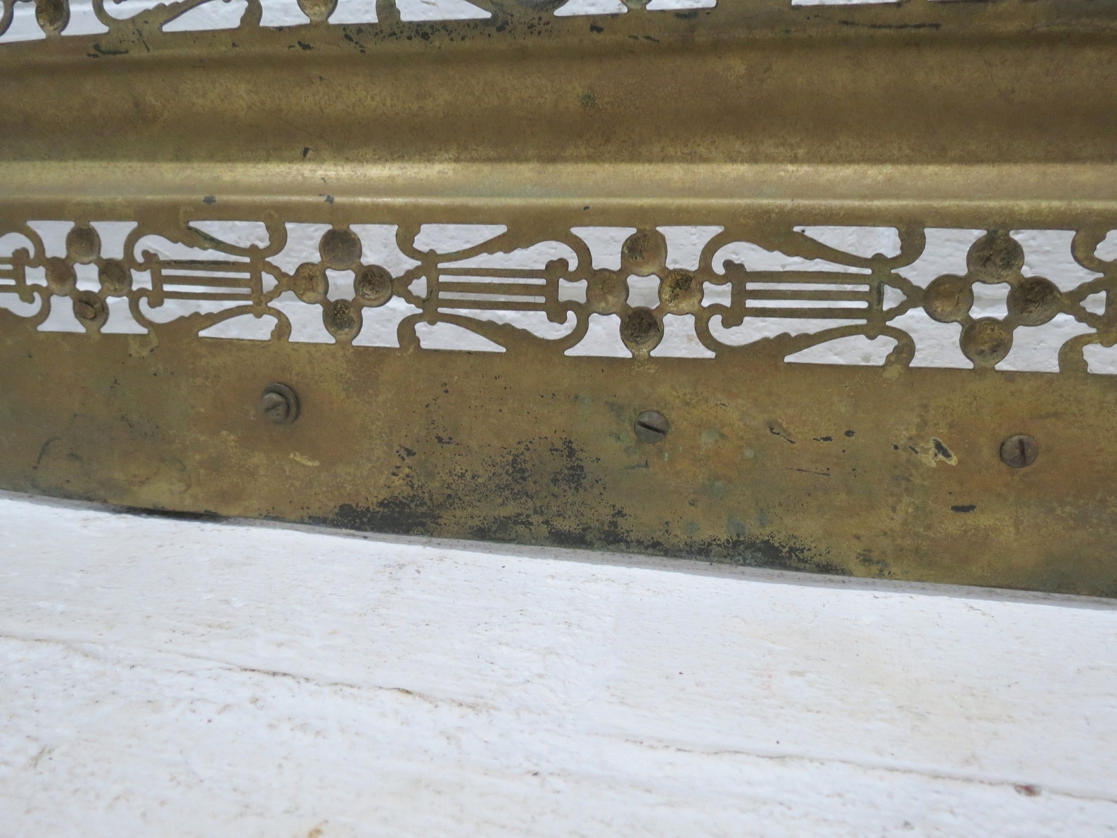 Antique Fireplace Fender // 42 Vintage Brass Fireplace - Etsy